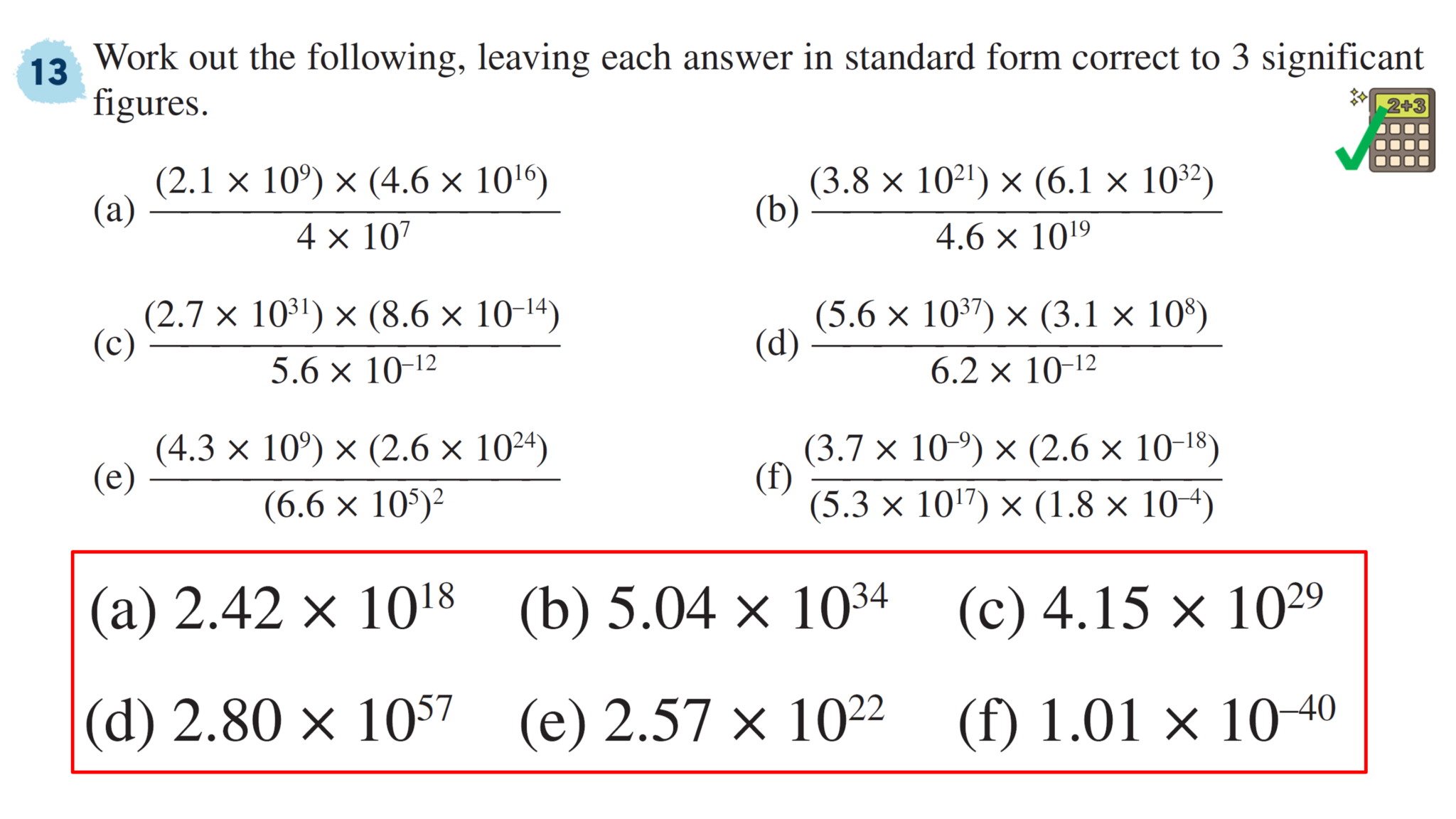 Standard Form Calculation (Multiplying and Dividing) 08 – Work It Out ...