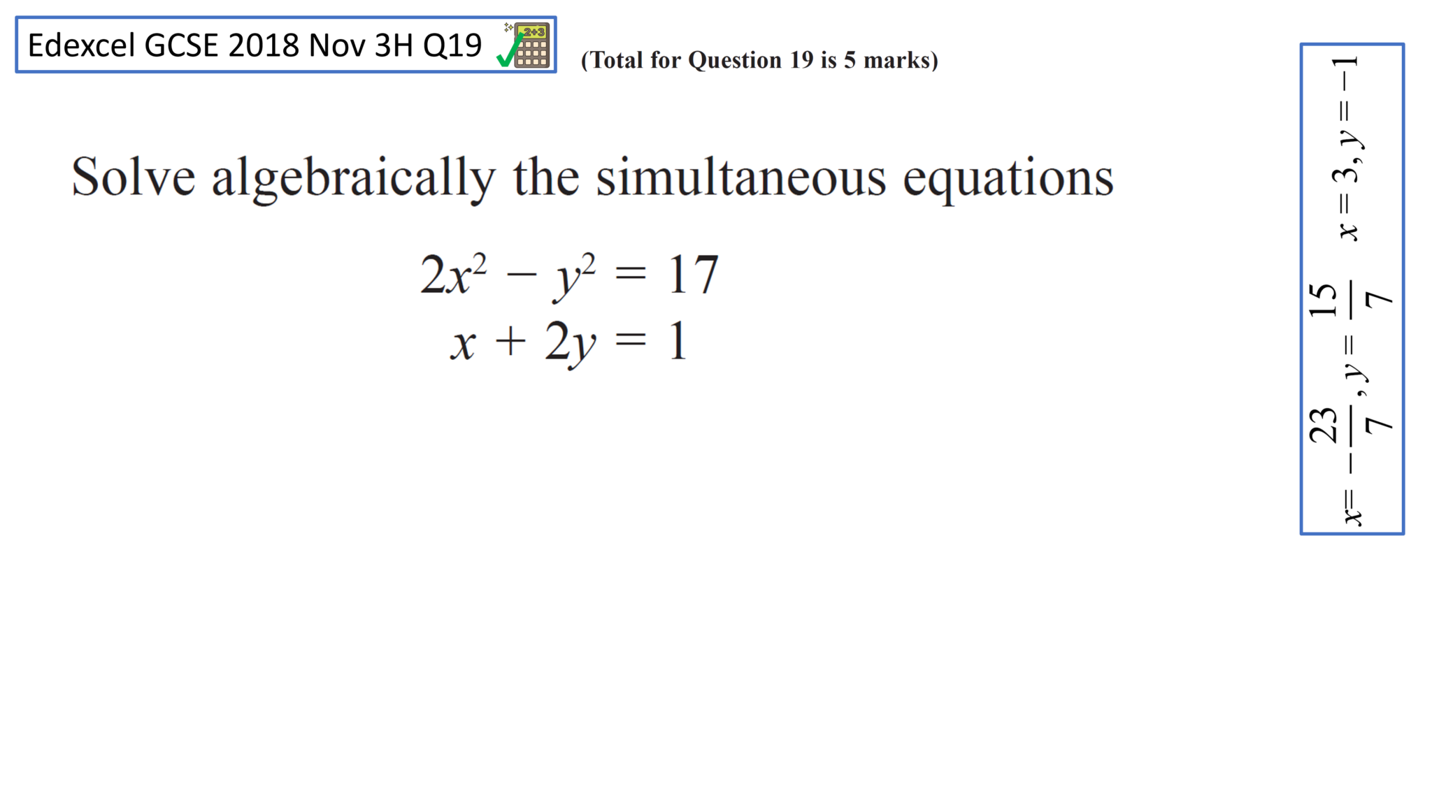 Edexcel 2018 Nov 3H Q19 - Work It Out :: wio.org