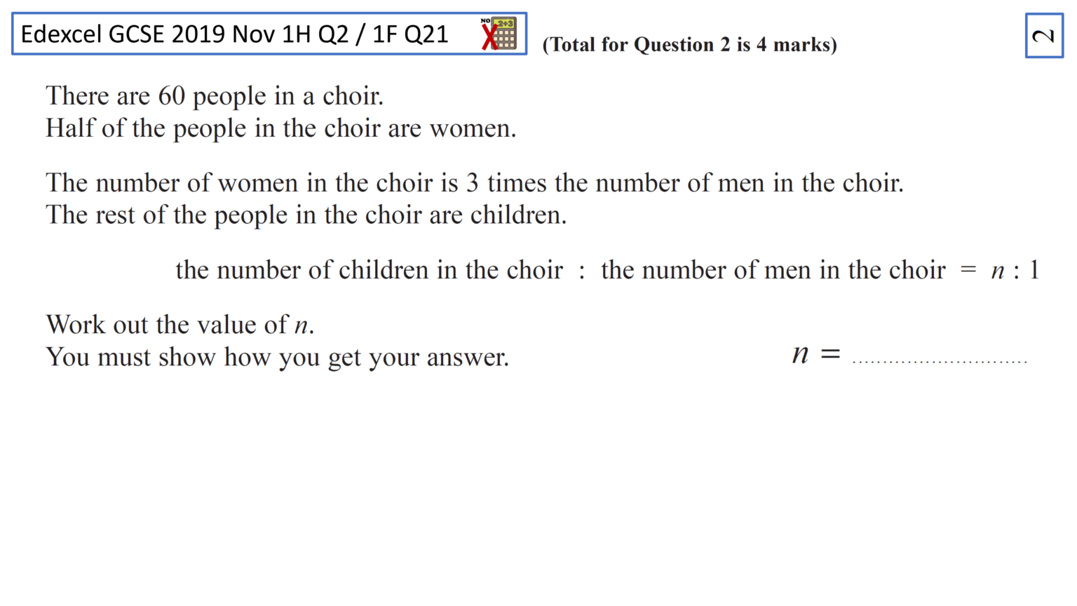 Edexcel 2019 Nov 1H Q02 / 1F Q21 - Wio | Work It Out
