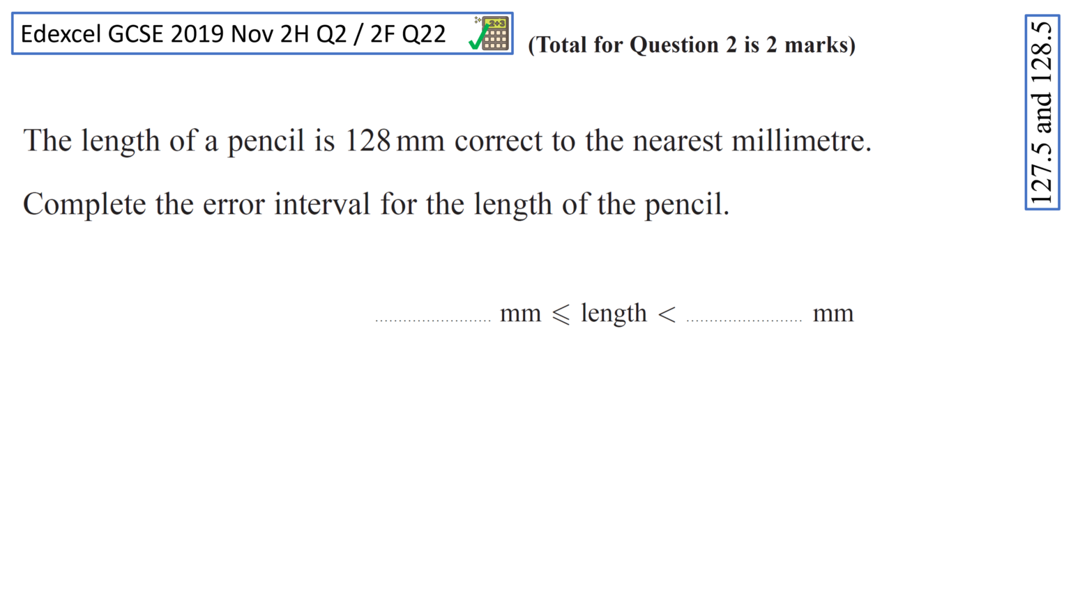 Edexcel 2019 Nov 2H Q02 / 2F Q22 - Wio | Work It Out