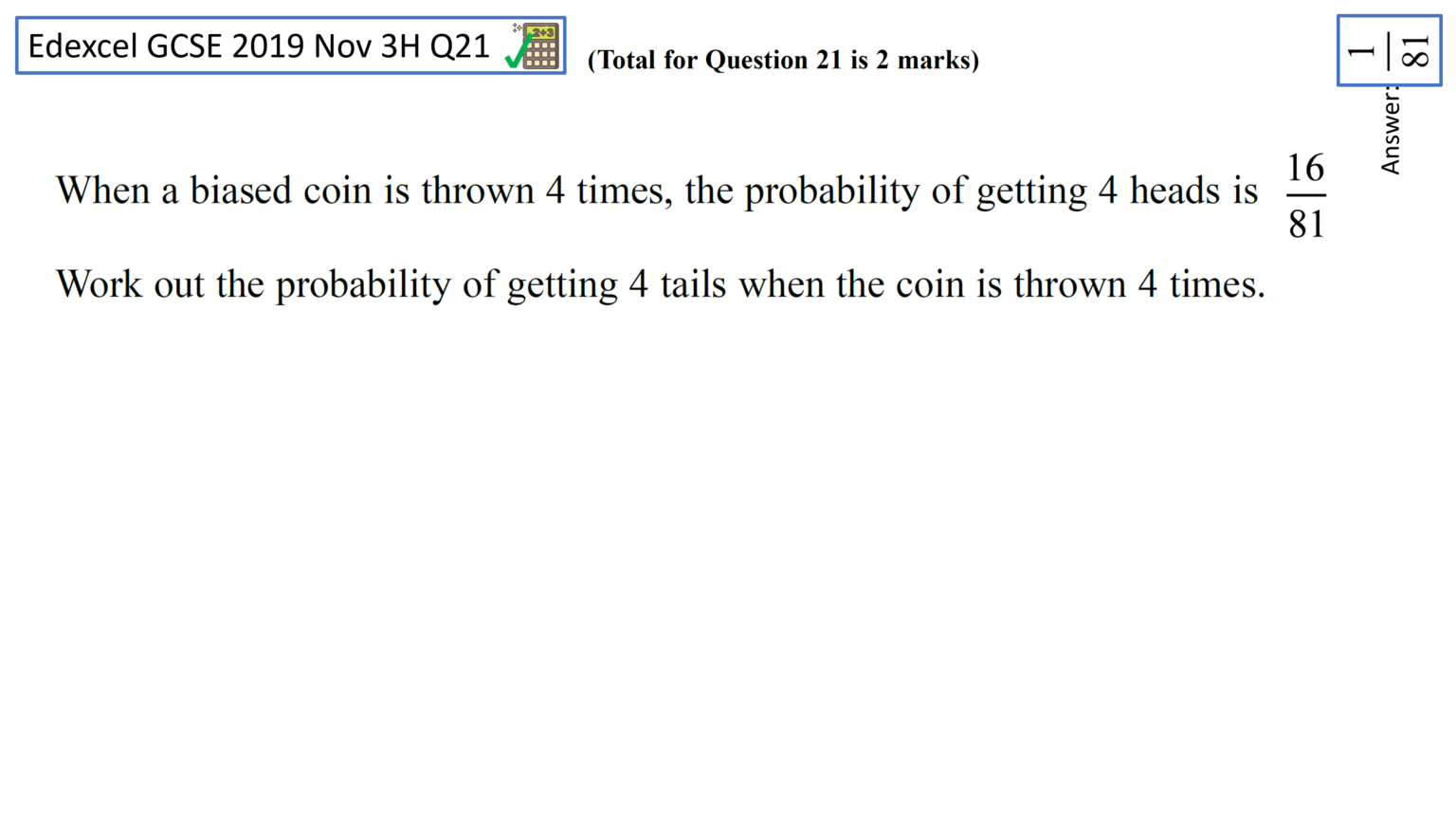 Edexcel 2019 Nov 3H Q21 – Work It Out :: wio.org