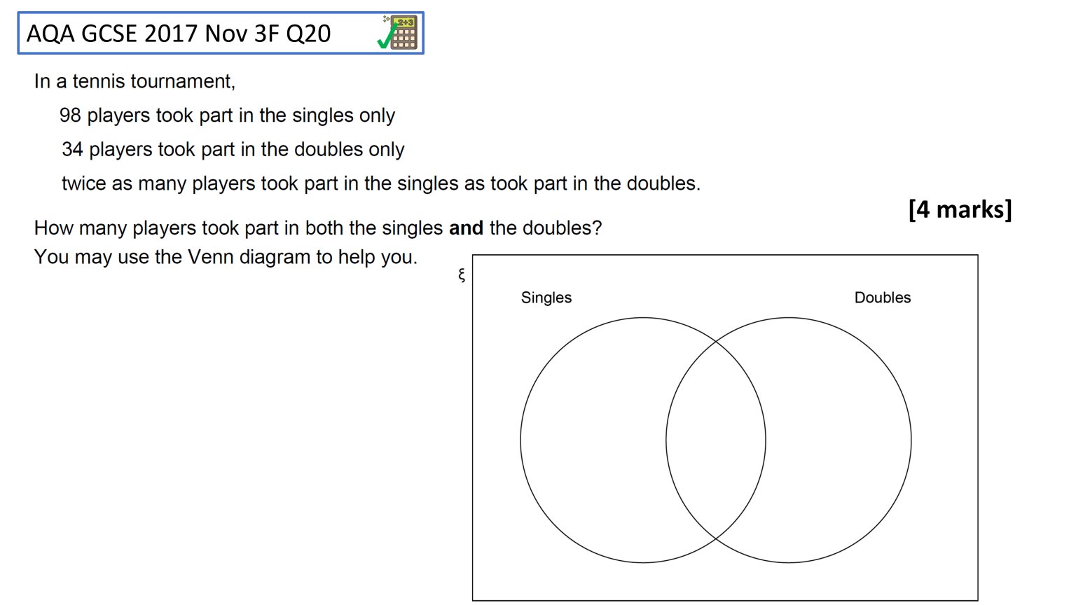 AQA 2017 Nov 3F Q20 - Wio | Work It Out